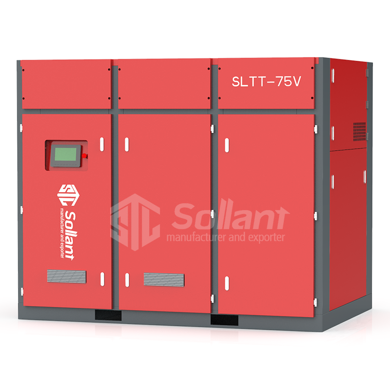 Sollant two-stage screw compressor with improved energy efficiency